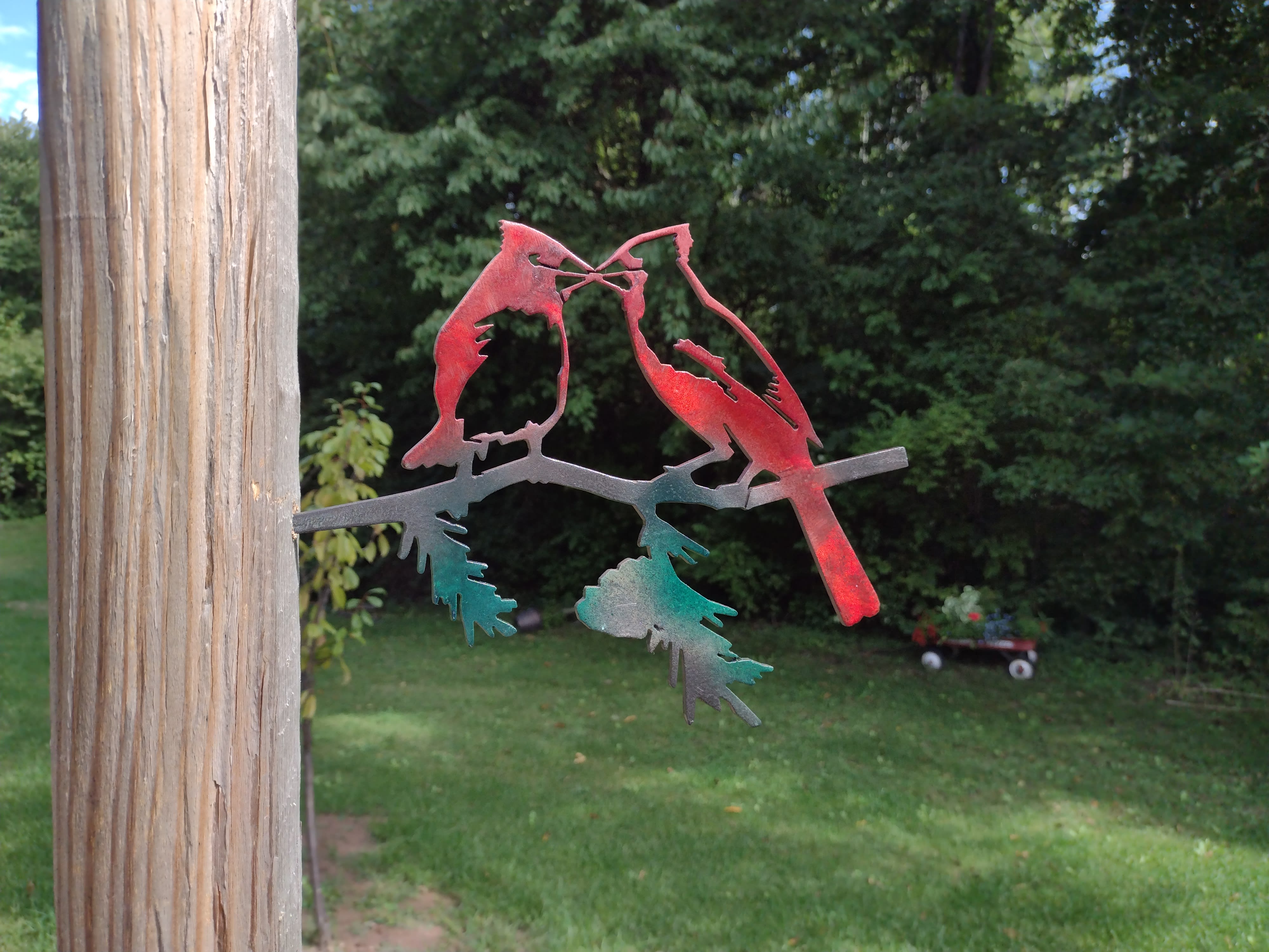 Kissing Cardinals - Metal Birds & Tree Stakes - Upper Mountain ...