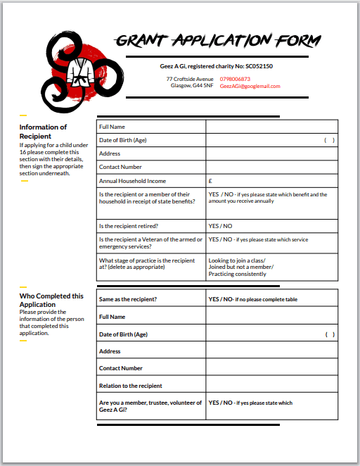 Printable Application Form - ‎ Applications NOW OPEN - Geez a Gi - Non ...