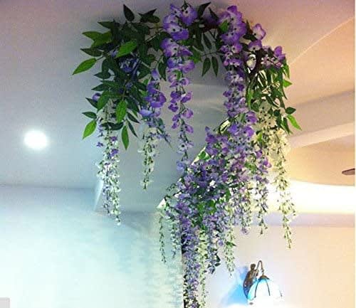 FatColo Artificial Wisteria Vine Ratta Silk Flowers - Event Plant ...