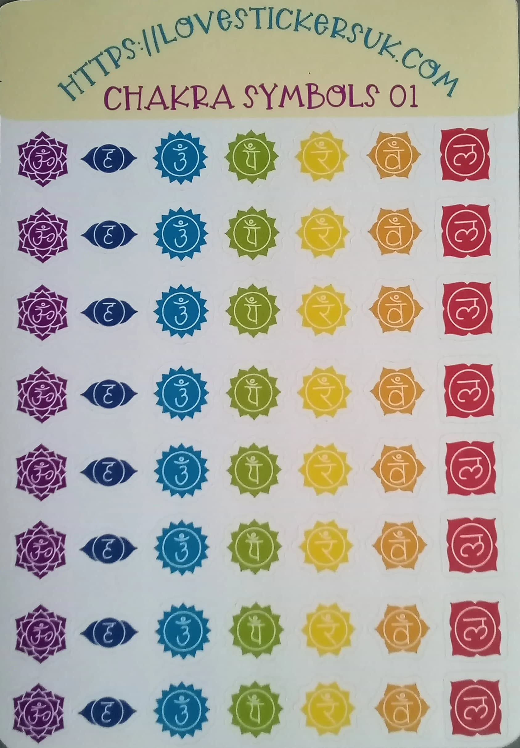 Seven Chakra Planner Stickers - Spiritual Beliefs - Love Stickers UK ...