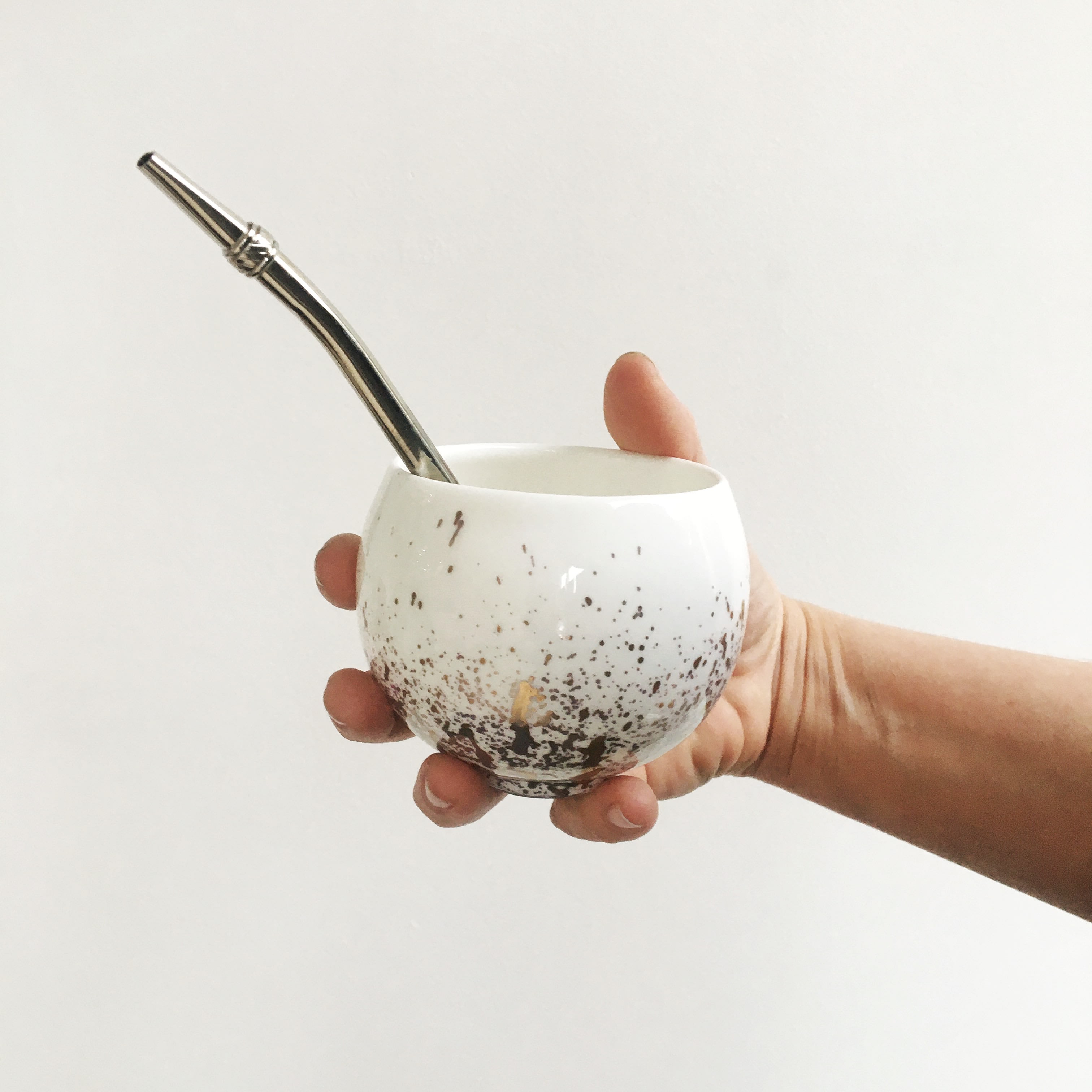 Small Mate Cup with Gold Splash - Yerba Mate Mugs - Kina Ceramics ...