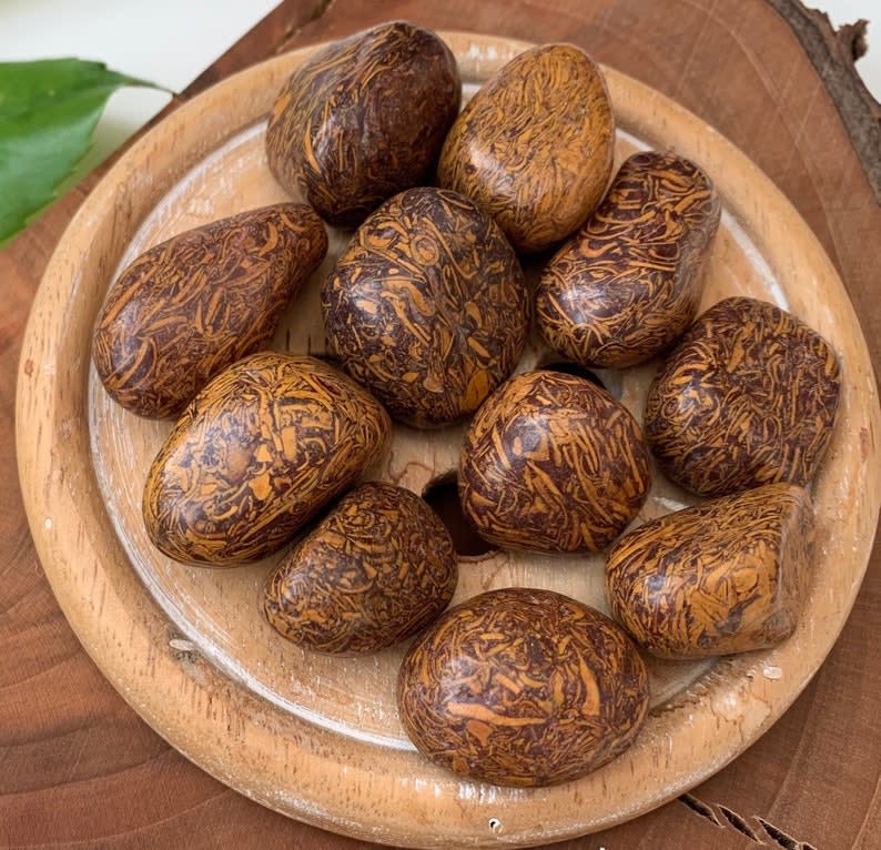 Earthy Miriam Jasper Tumbled Stone Rustic Calligraphy Stone Elephant ...