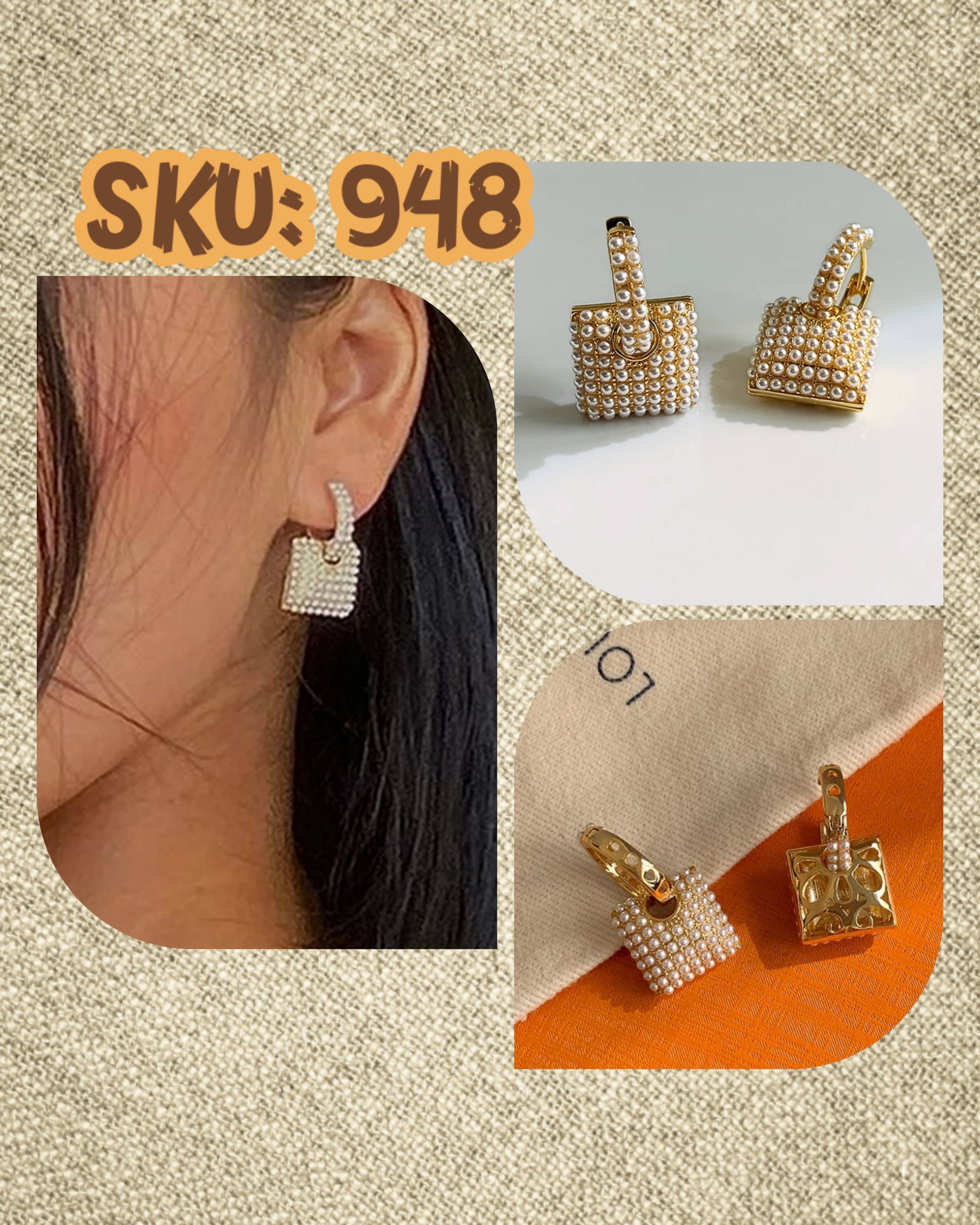 SKU: 948 Luxury Woman Square Earrings. - Earrings - Fields Beads ...