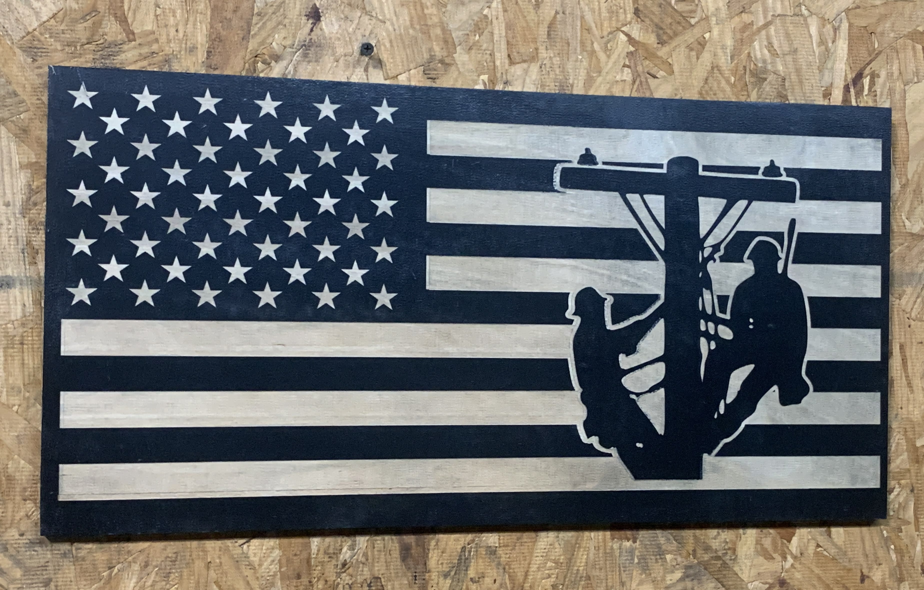 Lineman Flag - Wood Items - Cantrell Crafts | Handcrafted Goods in Terrell