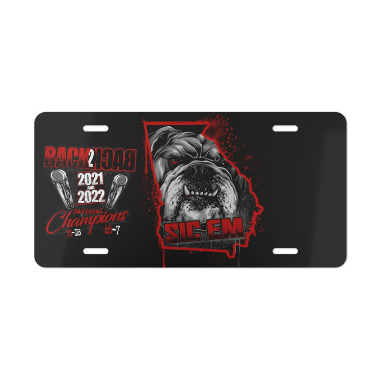 Georgia Bulldogs - Back 2 Back Vanity License Plate - Merch - Rabid ...