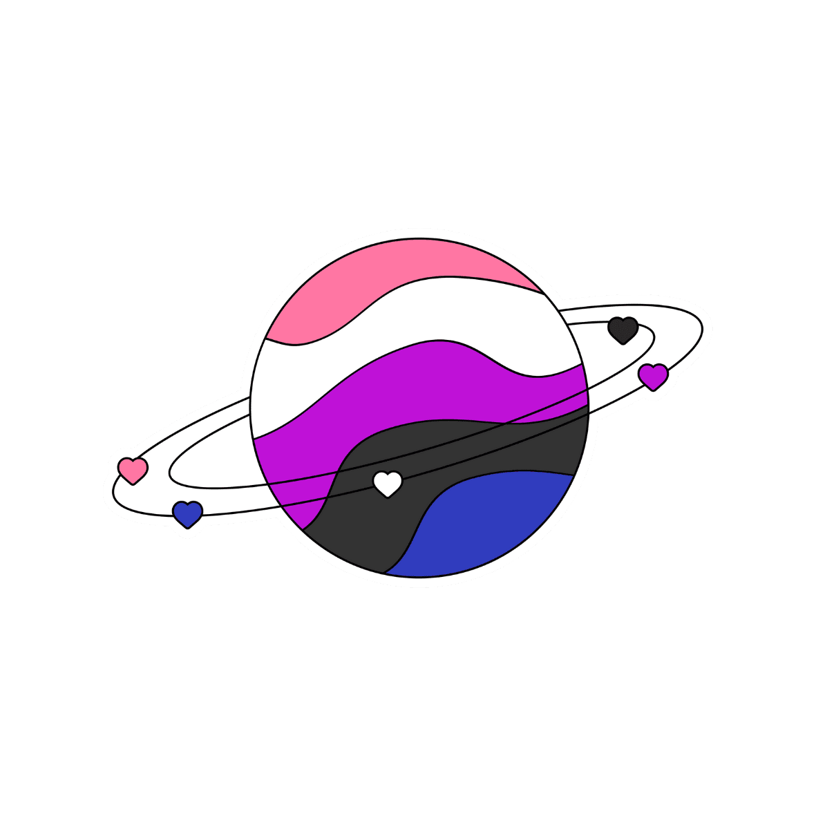 Bigender Planet Pride Sticker - LGBTQ Pride - Love Stickers UK ...
