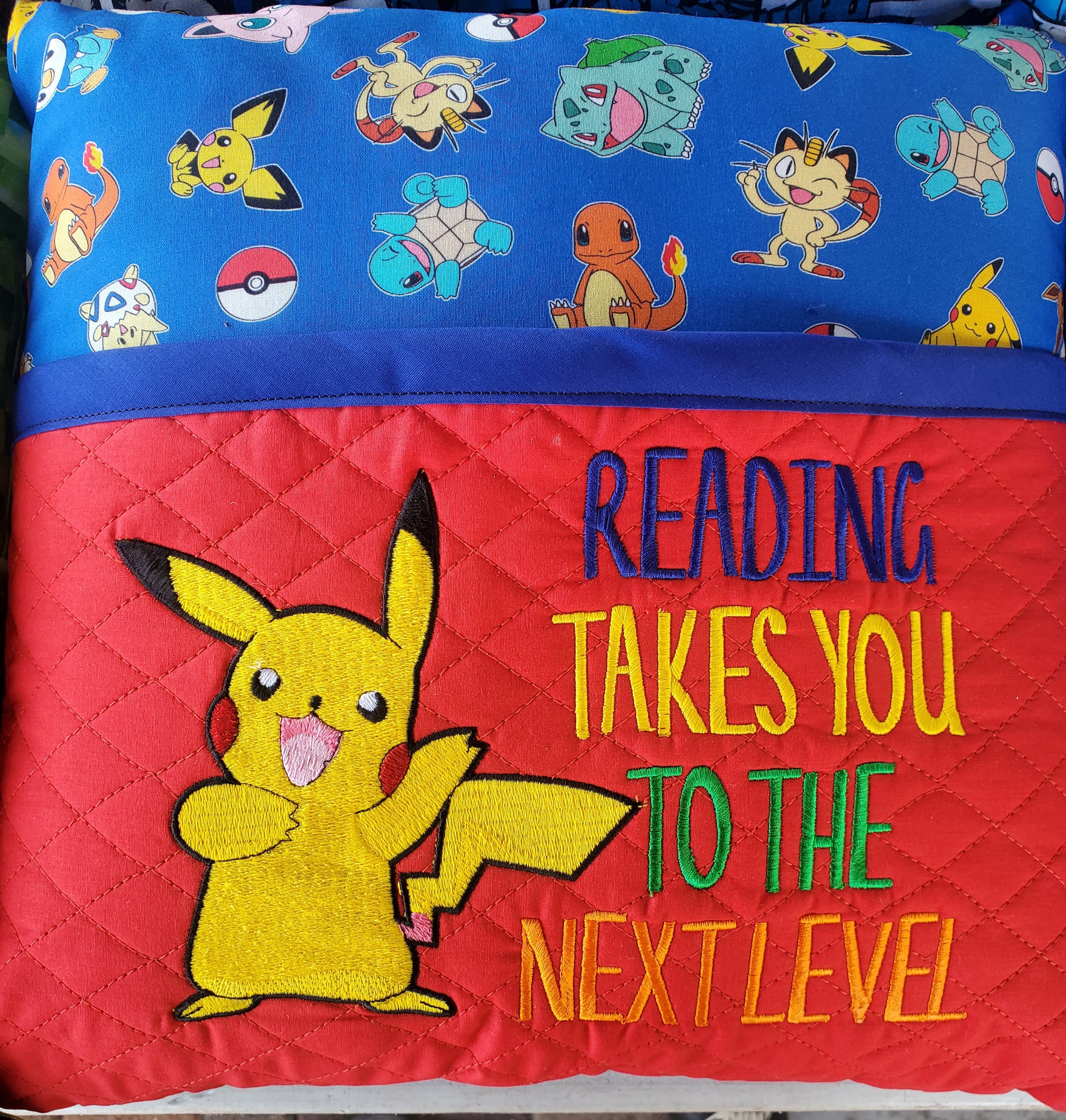 Pikachu Reading Pillow - Reading Book Pillows - KaTee's Bowtique ...