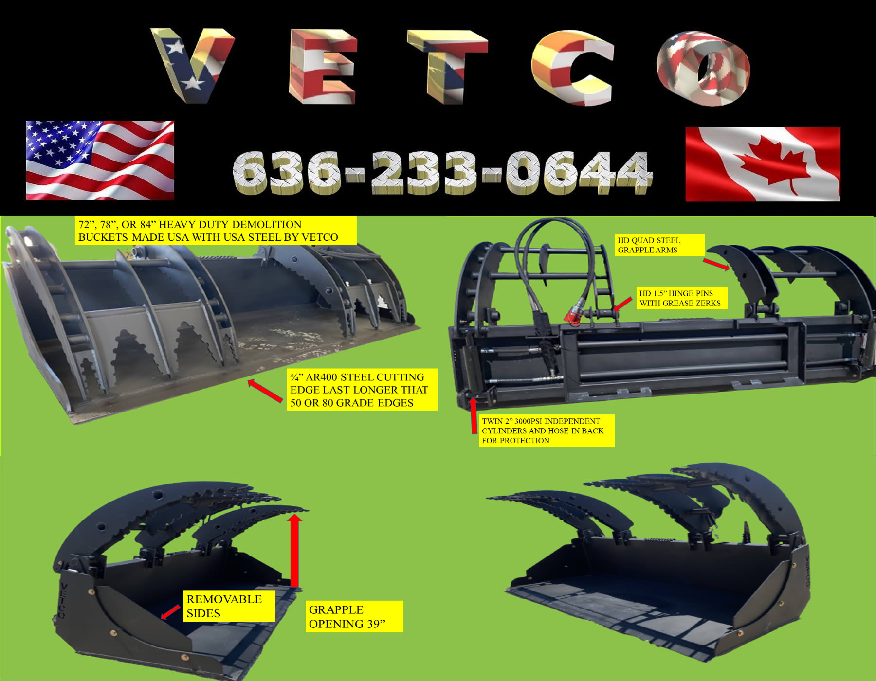 HD DEMOLITION GRAPPLE BUCKET - DEMOLITION GRAPPLE BUCKET - Veteran ...