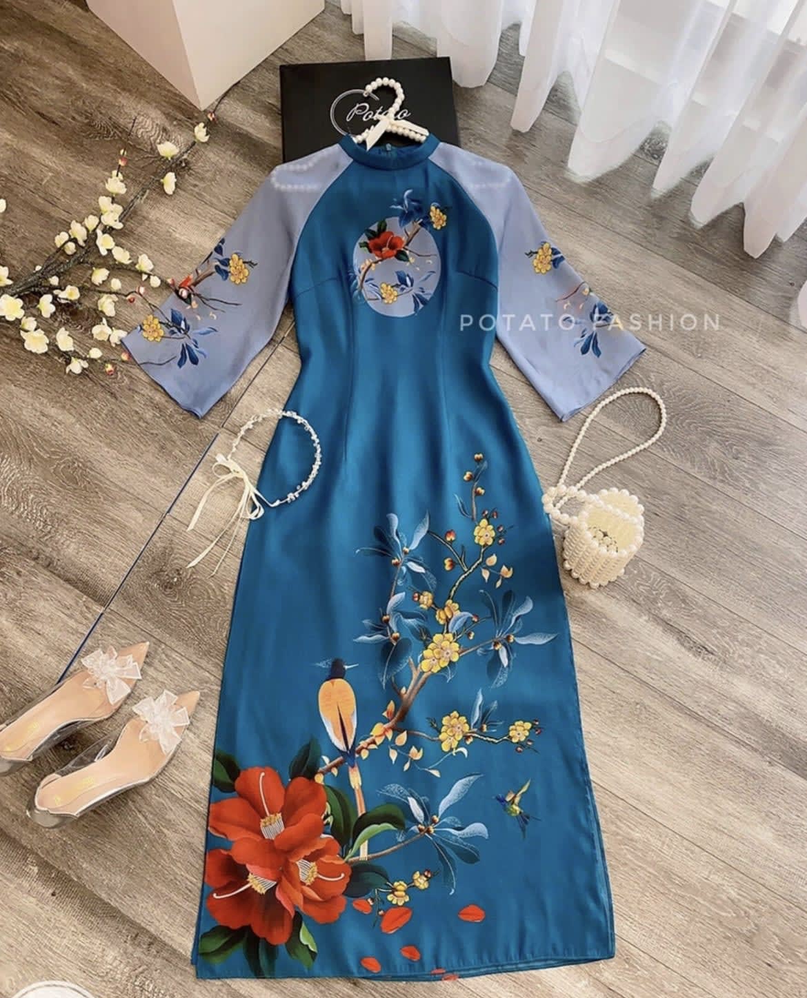 Set Ao Dai Da Nguyet - Áo Dài Nữ Cách Tân - KV Shop - Vietnamese ...