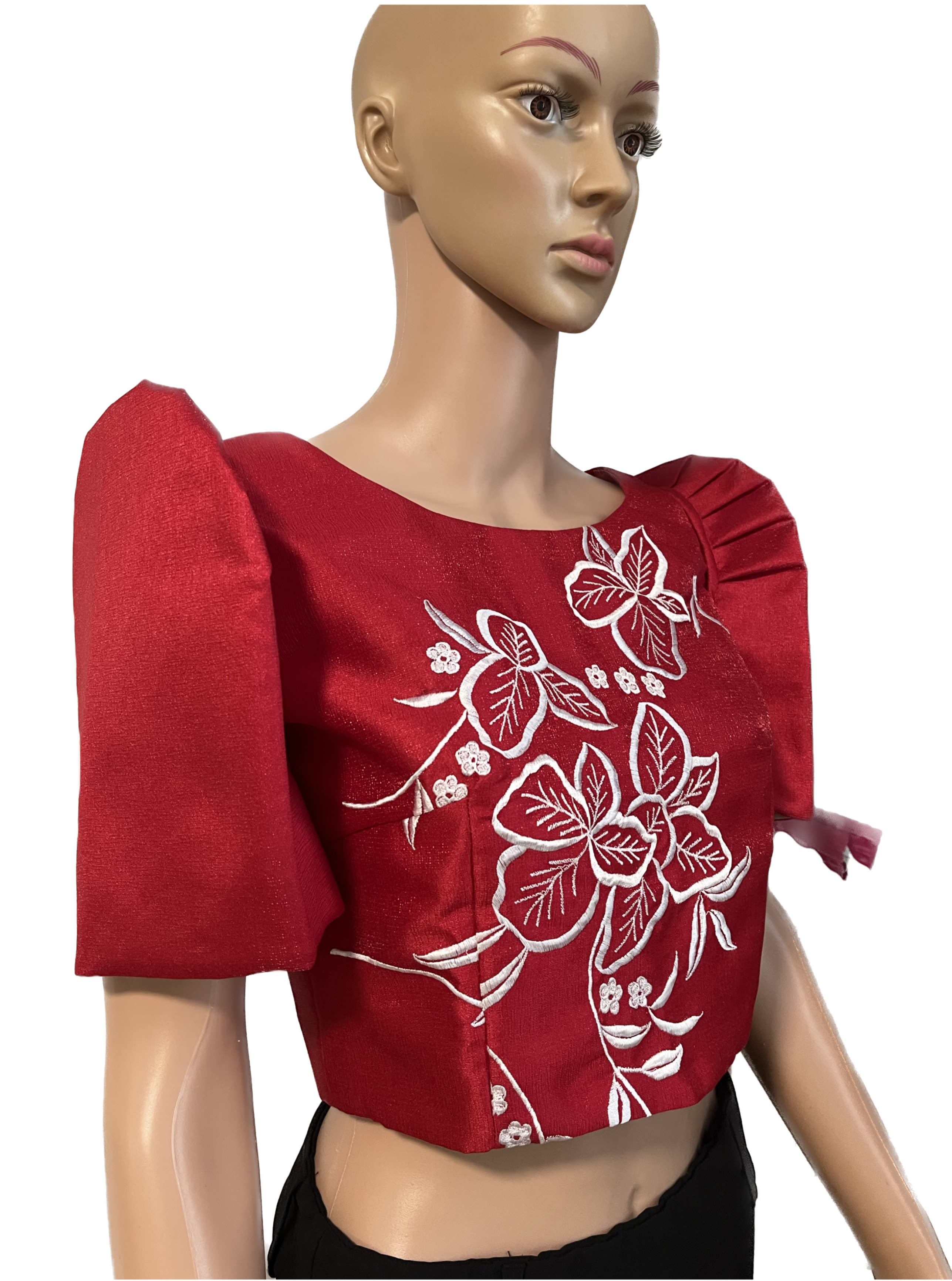 Red Embroidered Filipiniana Blouse - Filipiniana Blouse - GCG ...
