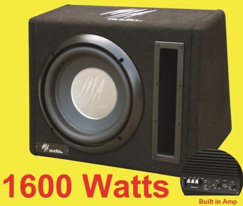 10"inch Active Amplified subwoofer Bass box 1600watts Easy install car ...