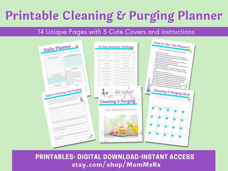 Cleaning & Purging Planner - Planner - MomMe Rx | Professional Health ...