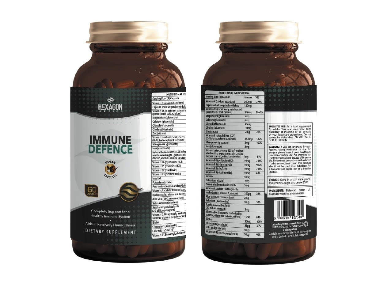 Hexagon Immune Defence Dietary Supplement Capsules - Vitamins ...