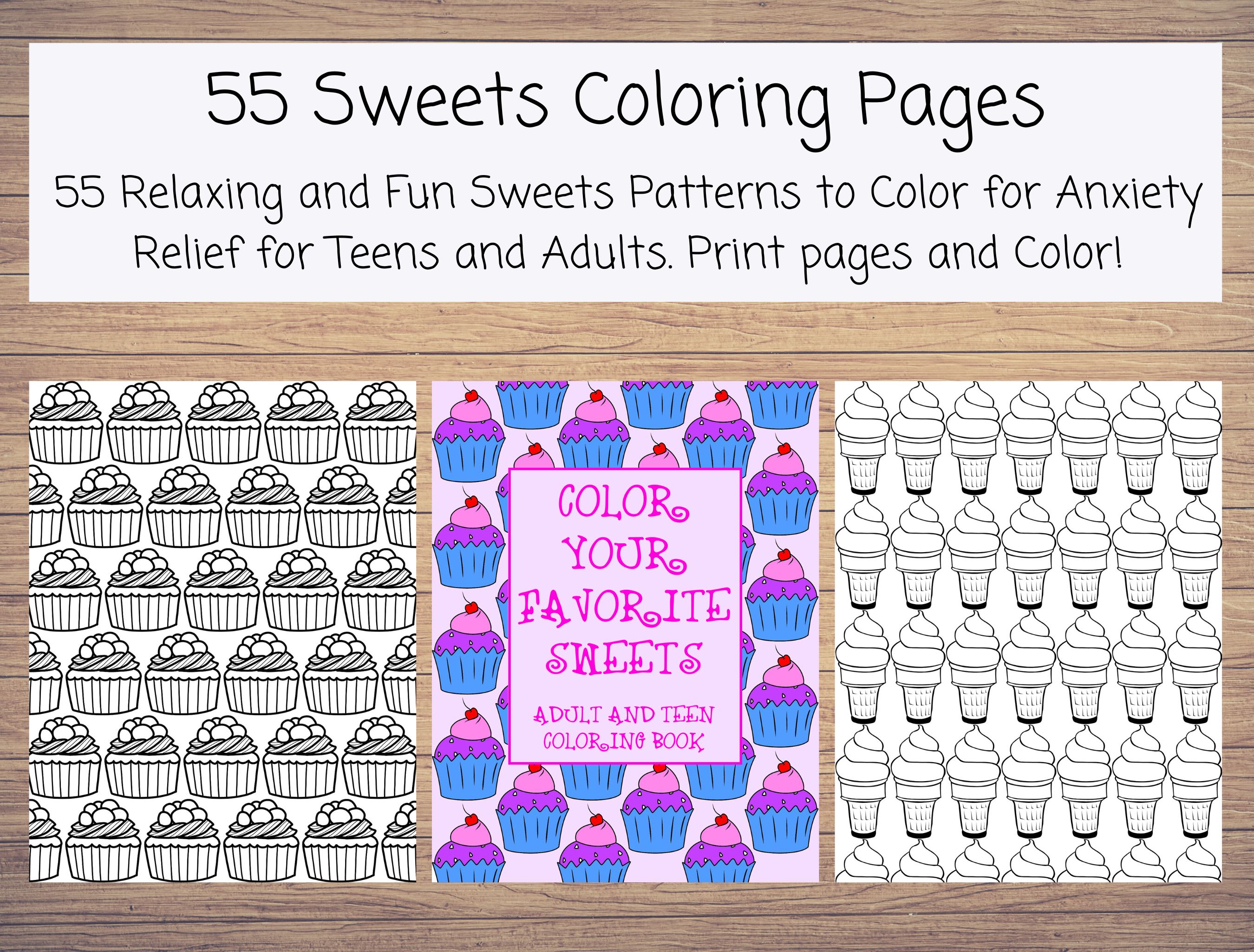 Desserts and Sweets Coloring Book - Coloring Pages - Tamara L Adams ...