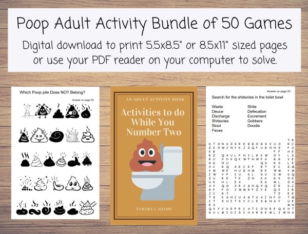 Poop Emoji Activities - Crude Adult Activity Printables - Tamara L ...