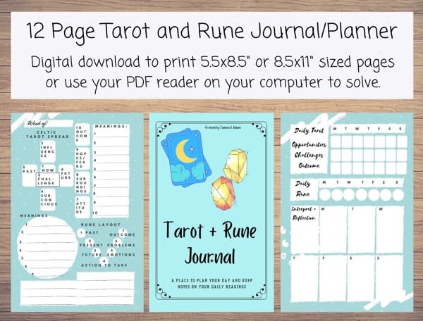 Printable Tarot and Rune Planner - Planner Pages - Tamara L Adams ...