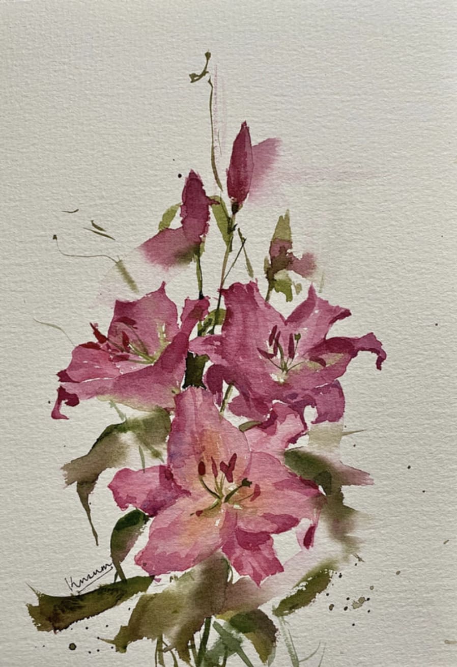 Summer Lilies - Flora and Fauna - Kusum Shabong Art | Artist | Reading