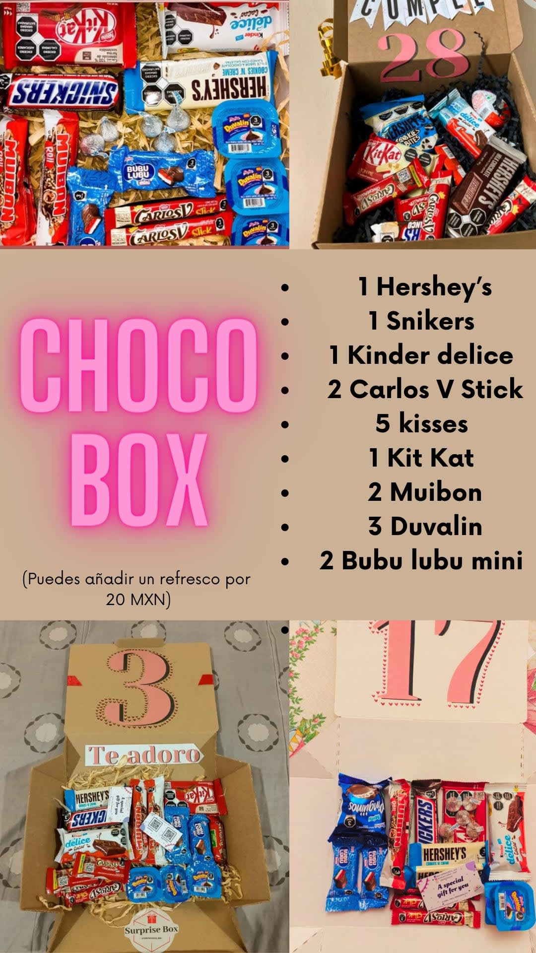 Choco Box - Contenidos - Surprise Box - Regalos | Mérida
