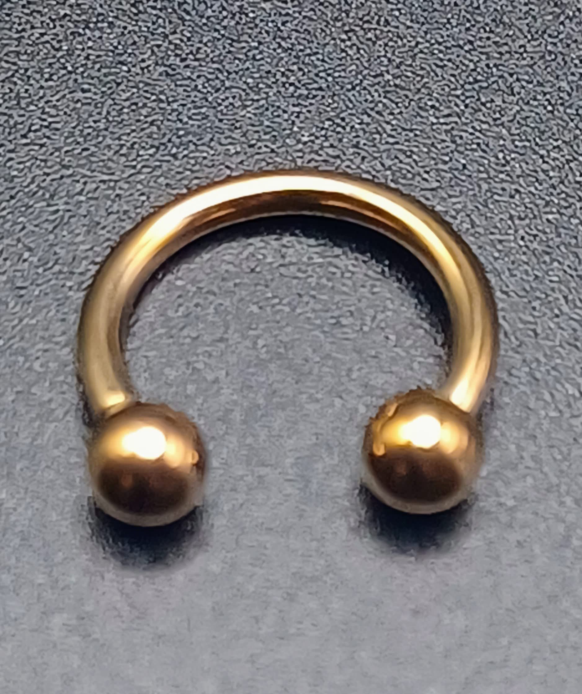 Golden Horseshoe Ball Septum Ring - Septum Rings - Vintage Rings ...