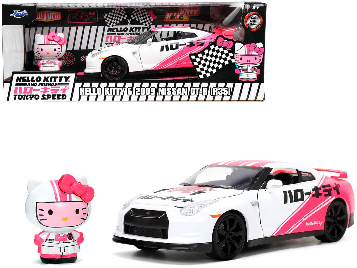 2009 Nissan GT-R (R35) #01 White with Graphics and Hello Kitty Racing ...