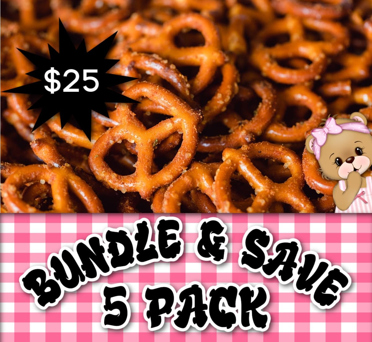 5 Gourmet Pretzel Pack - Bundle and Save - Bear Hug Foods |Wholesale ...