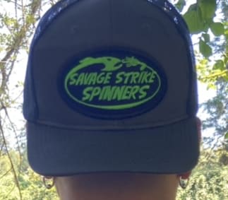 112 Snapback "Trucker" Patch Hat - Black and Charcoal - Green Logo