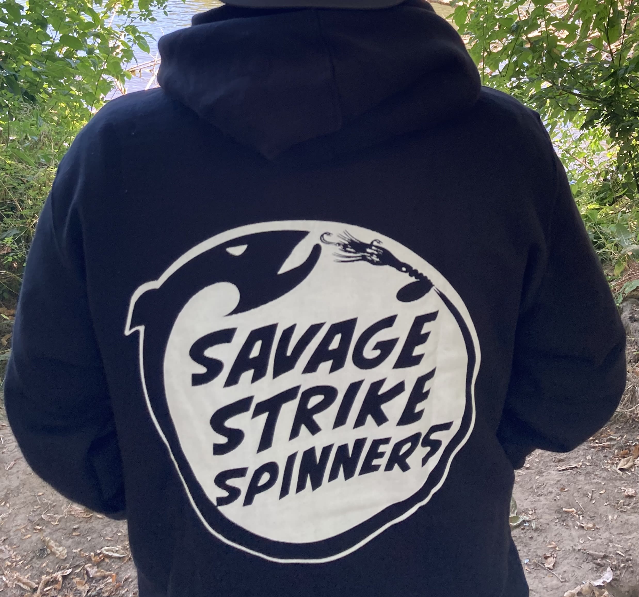 Heavyweight Pullover Hoodies - Black - White Logo - Savage Strike Clothing