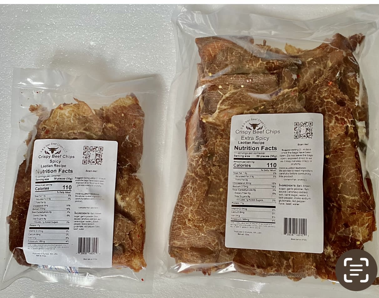 Crispy Beef Chips 9oz - Beef Jerky Snacks - S & K Keo Beef Chips ...