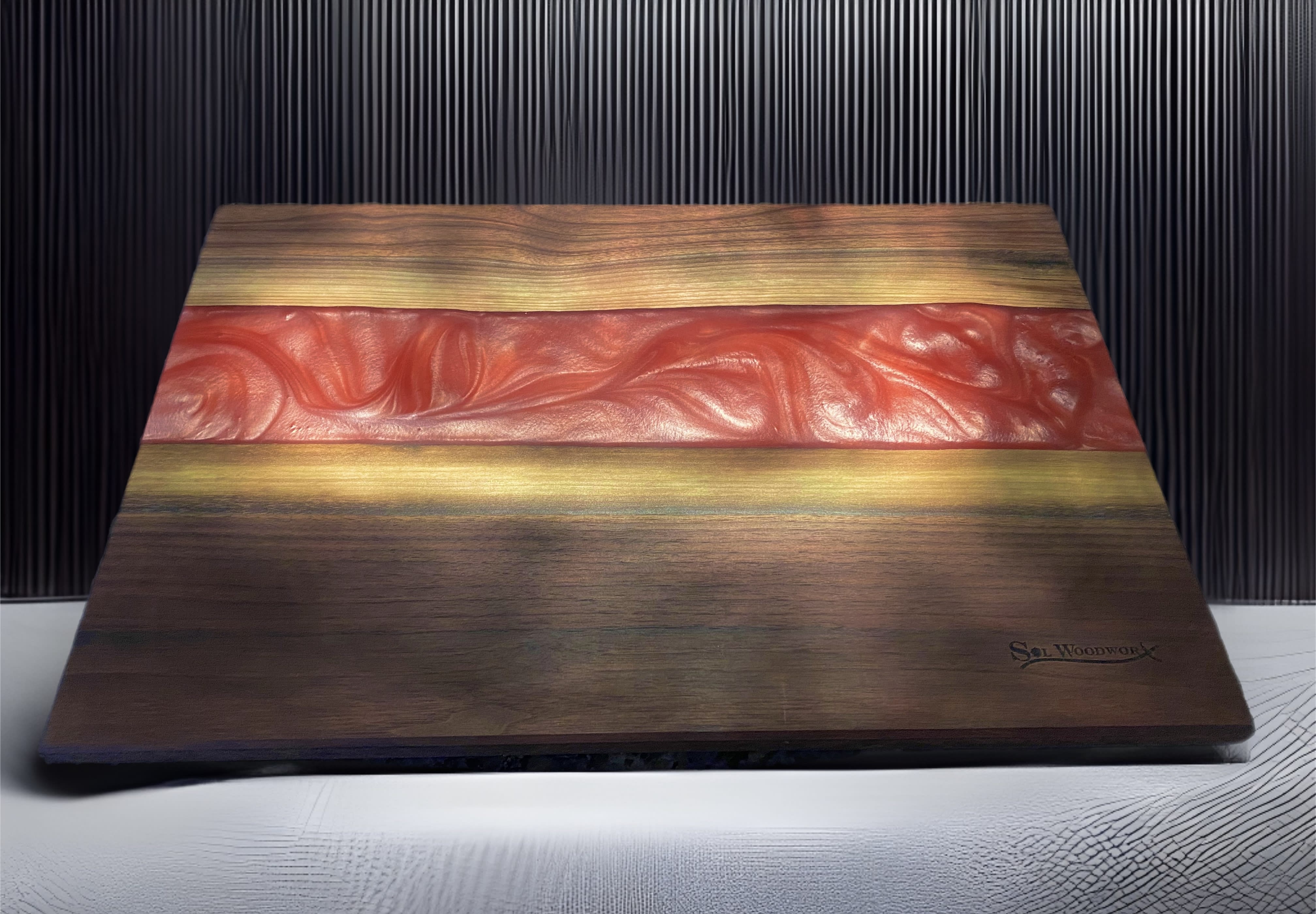 Walnut Serving Board: Rose Pink - Signature Collection Large (18x12)