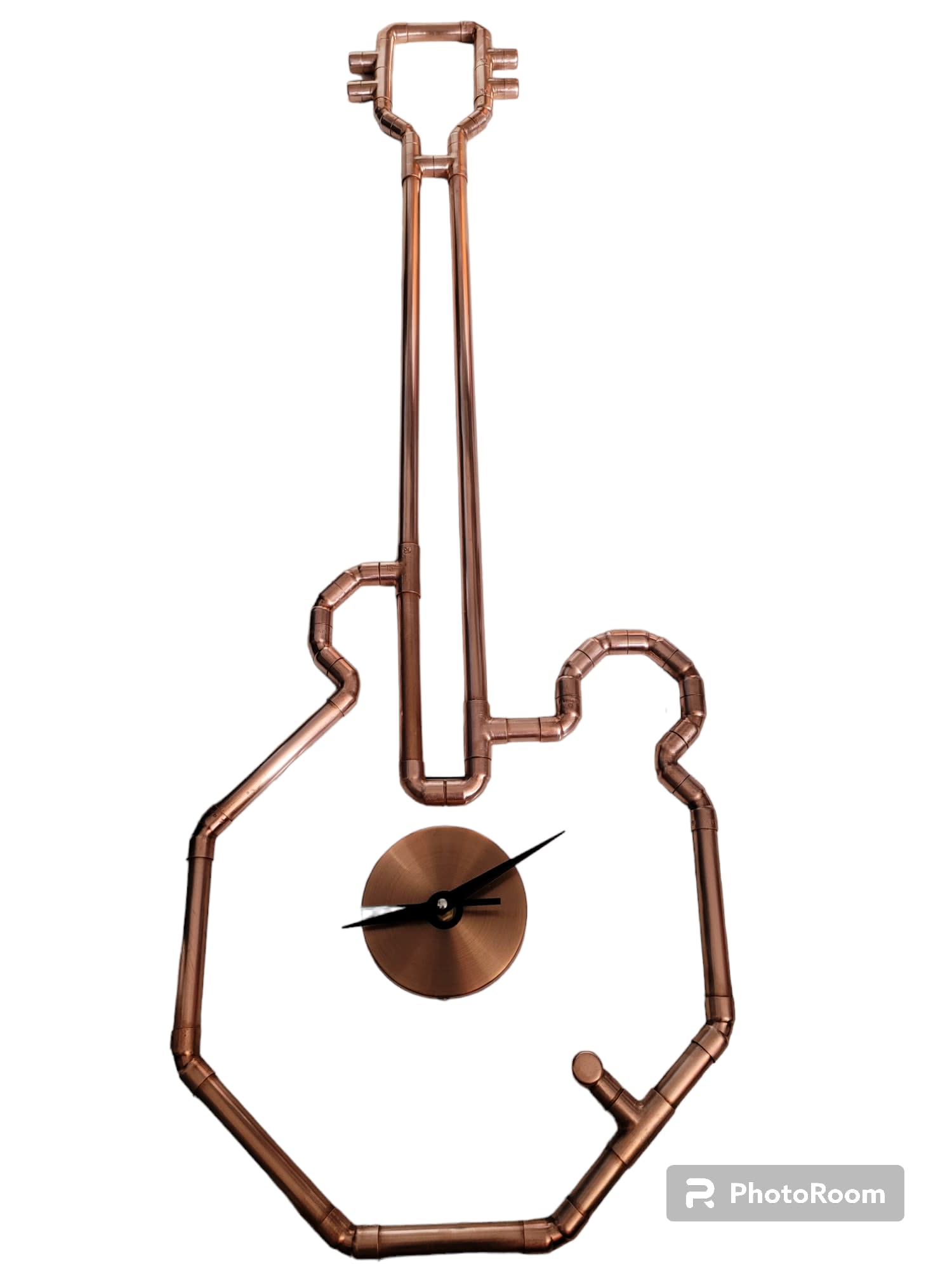 Copper Pipe Guitar Wall Clock - Copper Design Clocks - Copper Lighting ...