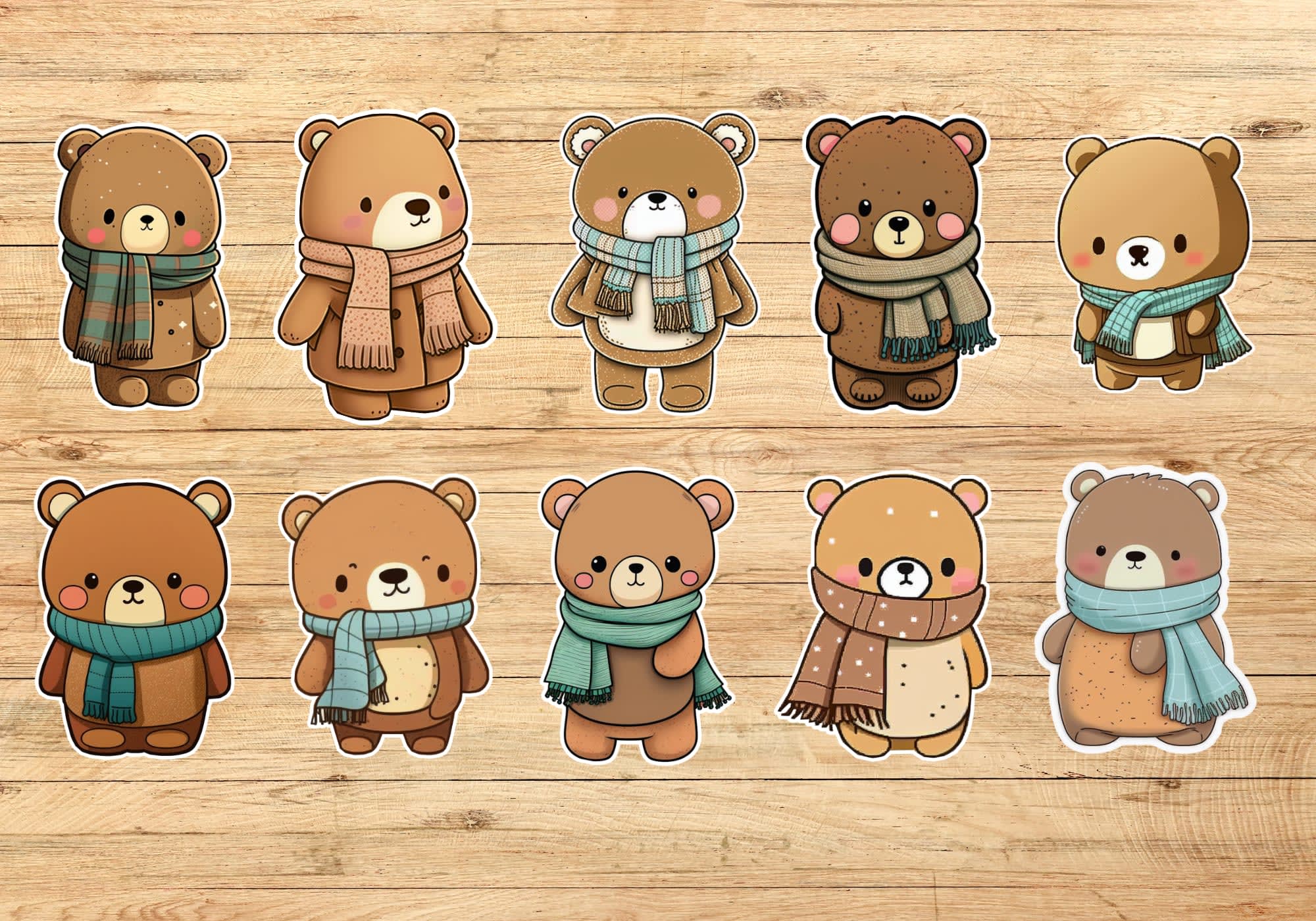 Bear stickers - Sticker Packs - Love Stickers UK | Handmade Craft Items ...