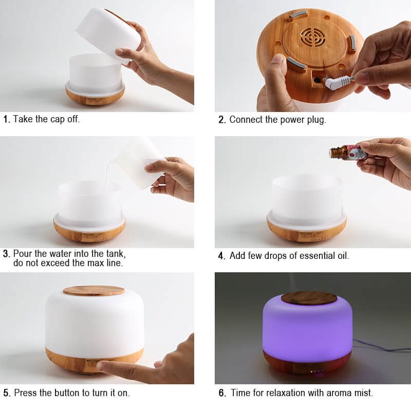 Diffuser White with Wood - ESSENTIAL OIL DIFFUSERS - Wizard of Oilz | Aromatherapy Essential ...