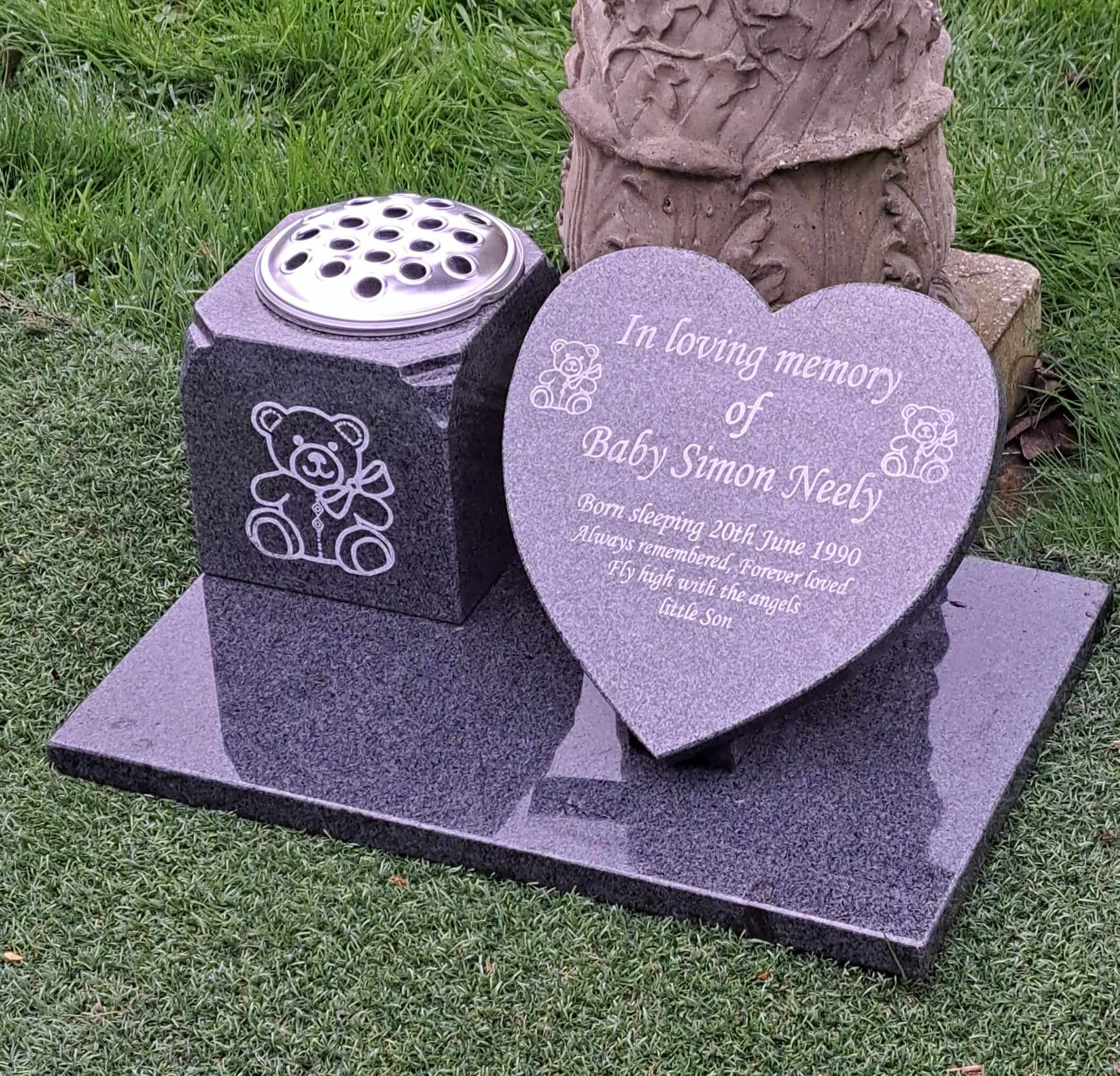Memorial Baby Plaque Baby Infant Grave Marker Flat Grave Stone Heart ...