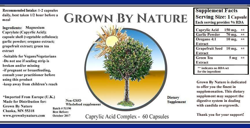 Caprylic Acid Complex (Regular) - Digestive Support - Grown By Nature ... Caprylic Acid Complex (Regular) - Digestive Support - Grown By Nature ...
