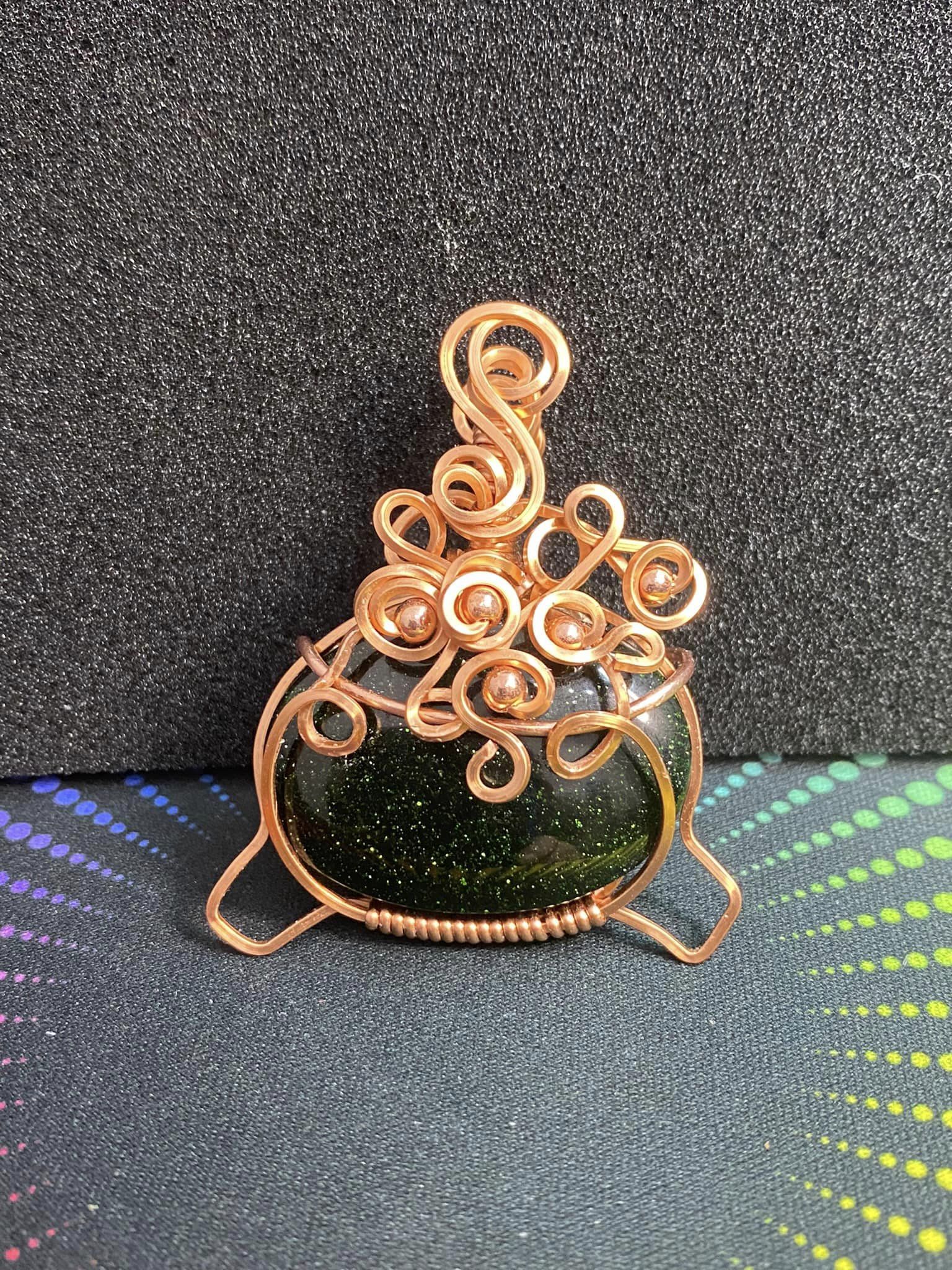 Green Sand Stone Cauldron Pendant - Pendants - Skyriders Gems and ...