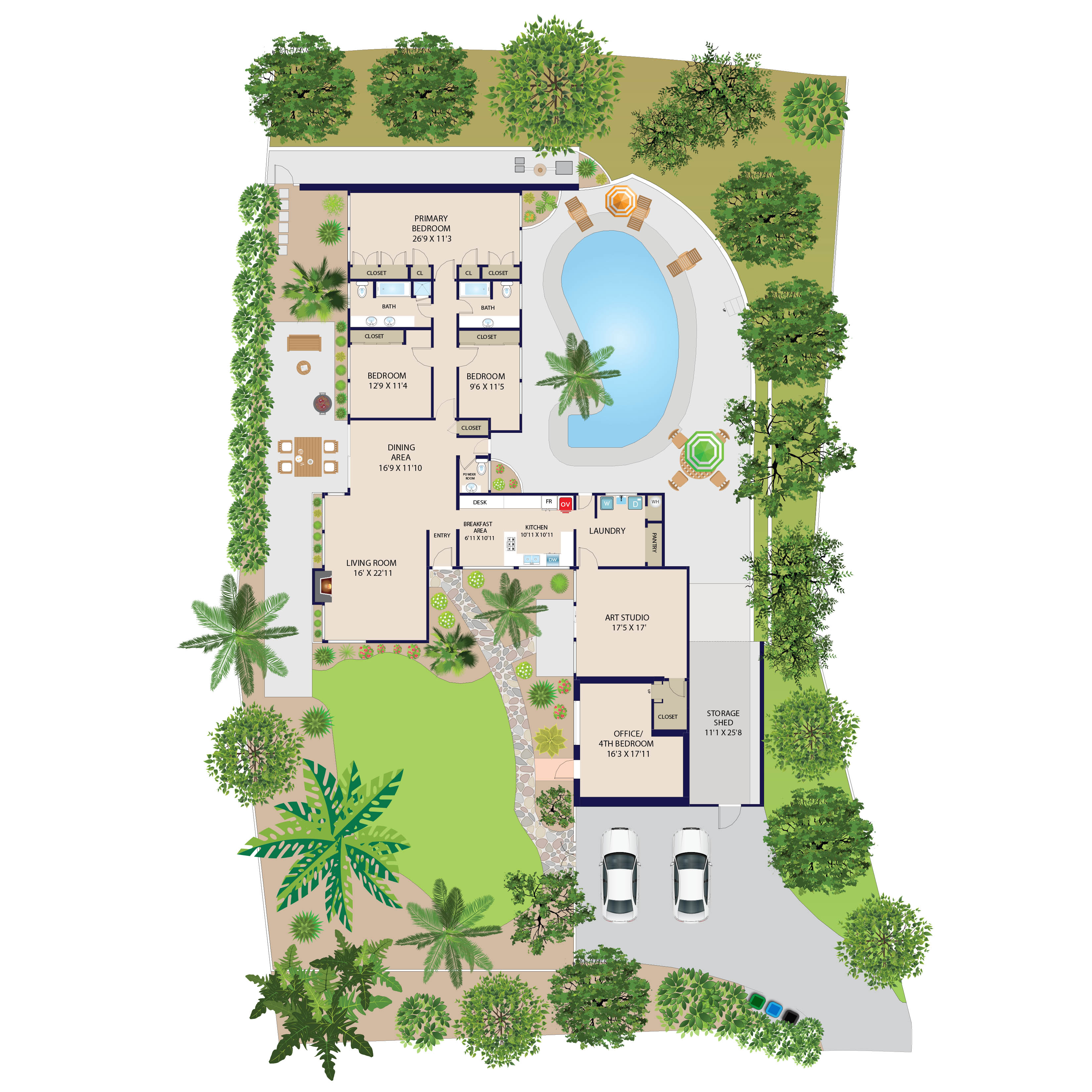 Color Site Plan - Professional Drafter Services - Floor Plans Pros ...