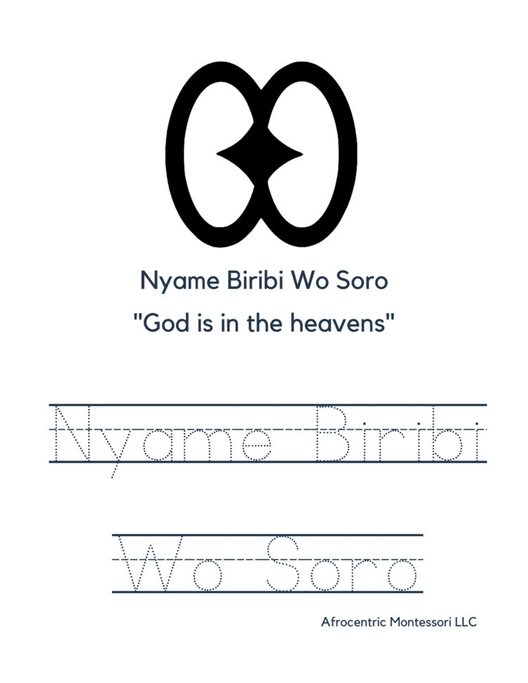 Nyame Biribi Wo Soro Learning Pack - Coloring/Tracing Sheets ...