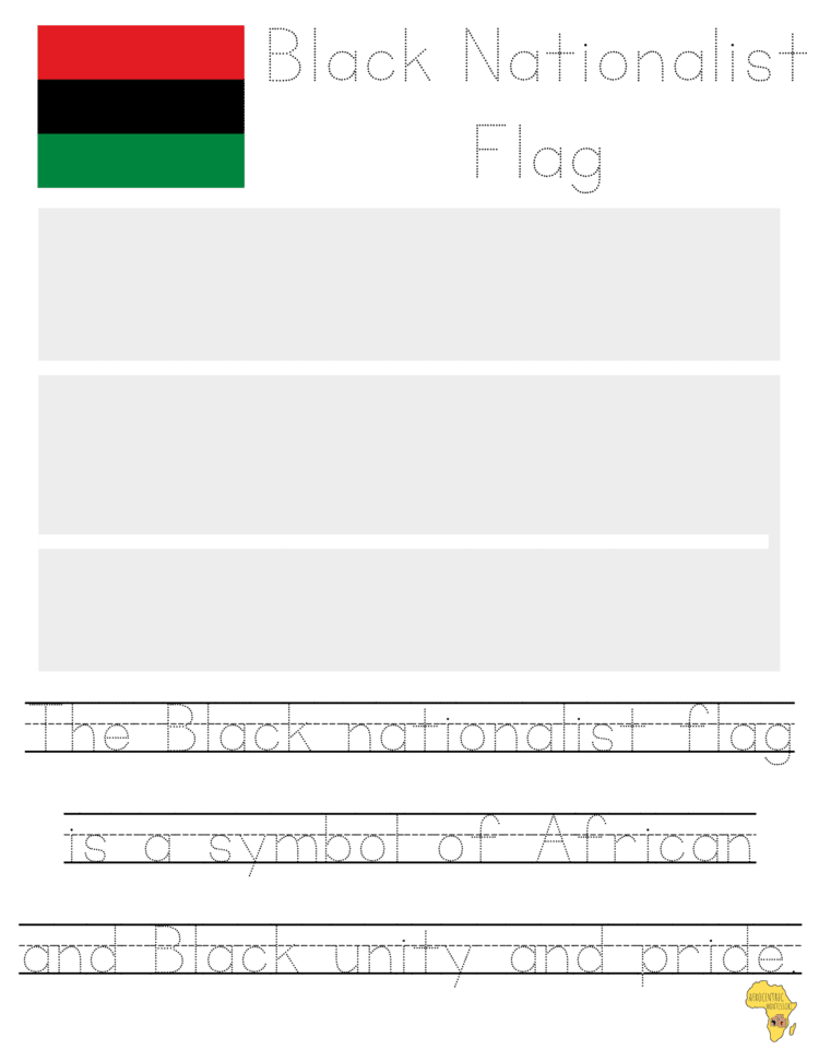 Black Nationalist Coloring and Tracing Sheet - Coloring/Tracing Sheets