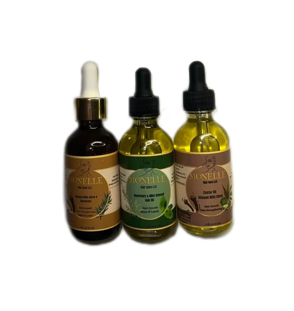 Hair Oil Bundle - Hair Care - Monelle Hair Care | Natural Handmade Hair ...