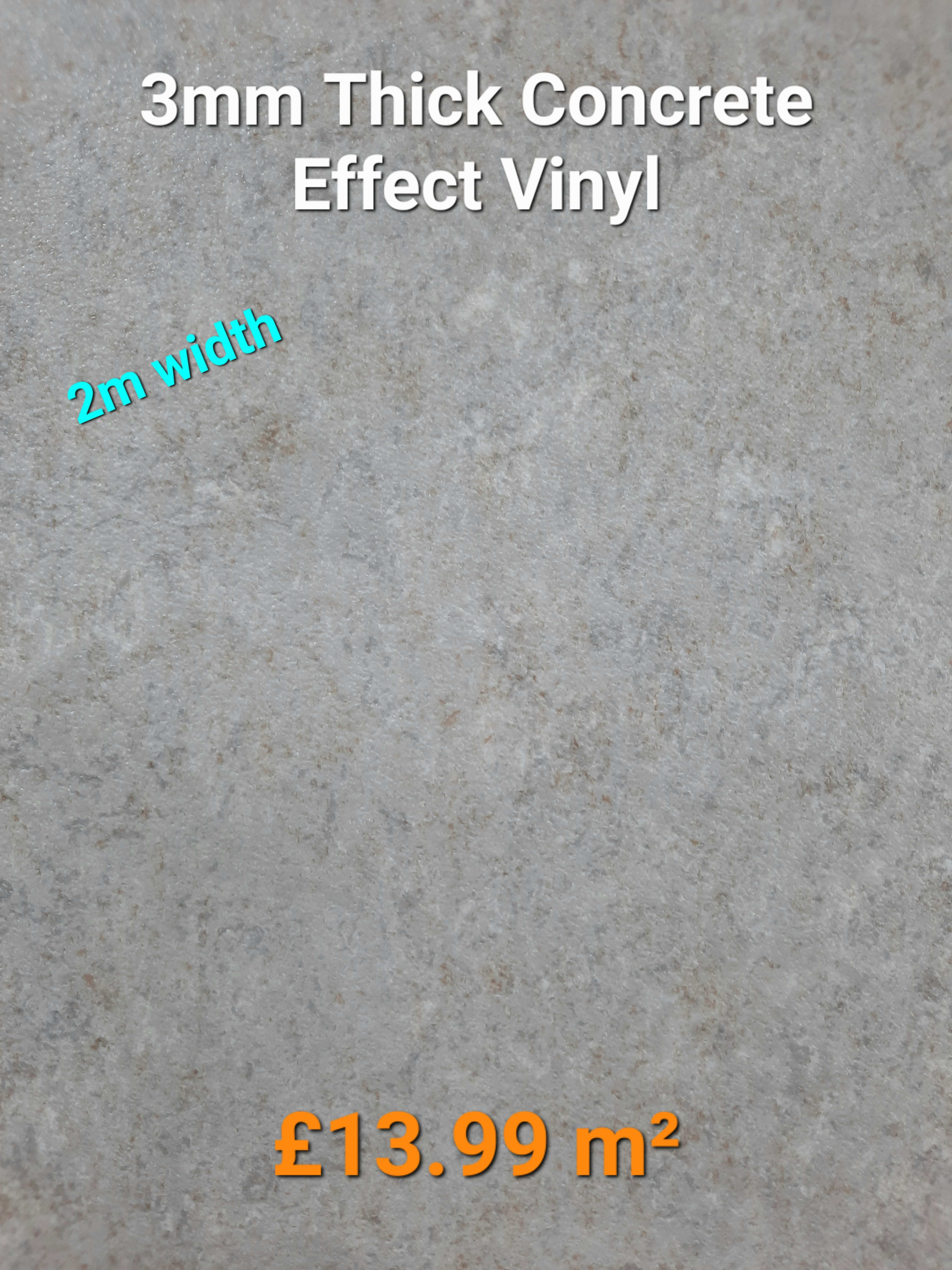 3mm Thick Concrete effect vinyl 2m width - Vinyls - Re Rugs & Carpets ...