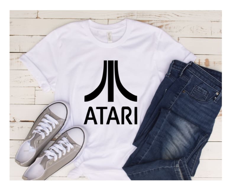 Atari - White T-Shirts - Ol Skool Graphics, LLC | Custom Vinyl T-Shirts ...