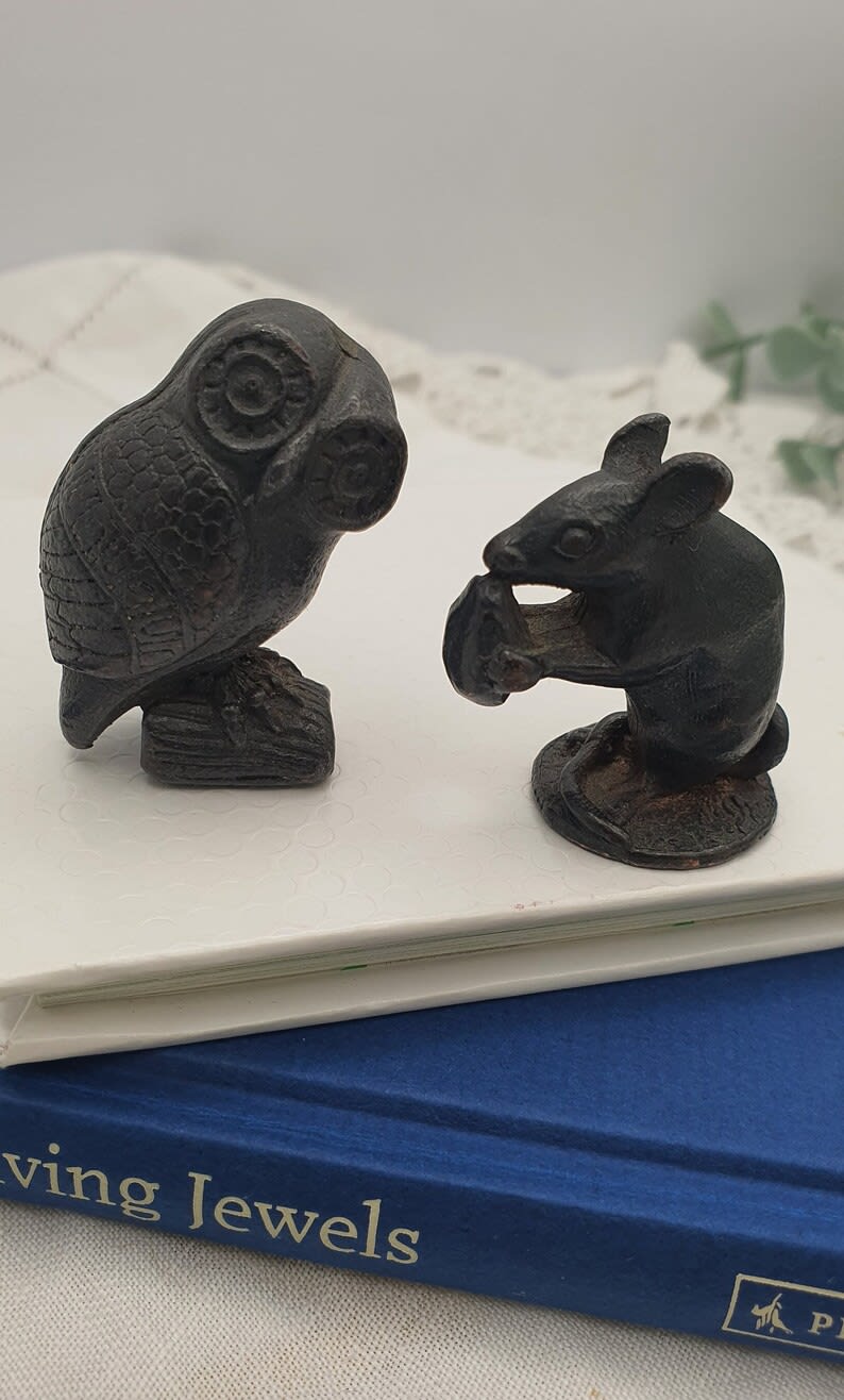 WRL Bronze Mouse And Owl, Ancient Roman Museum Replica, Westair ...