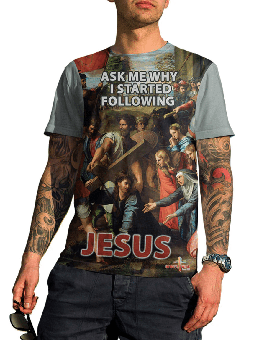 Blue Carrying Cross - T-Shirts - Witness Wear | Influencer for Jesus ...