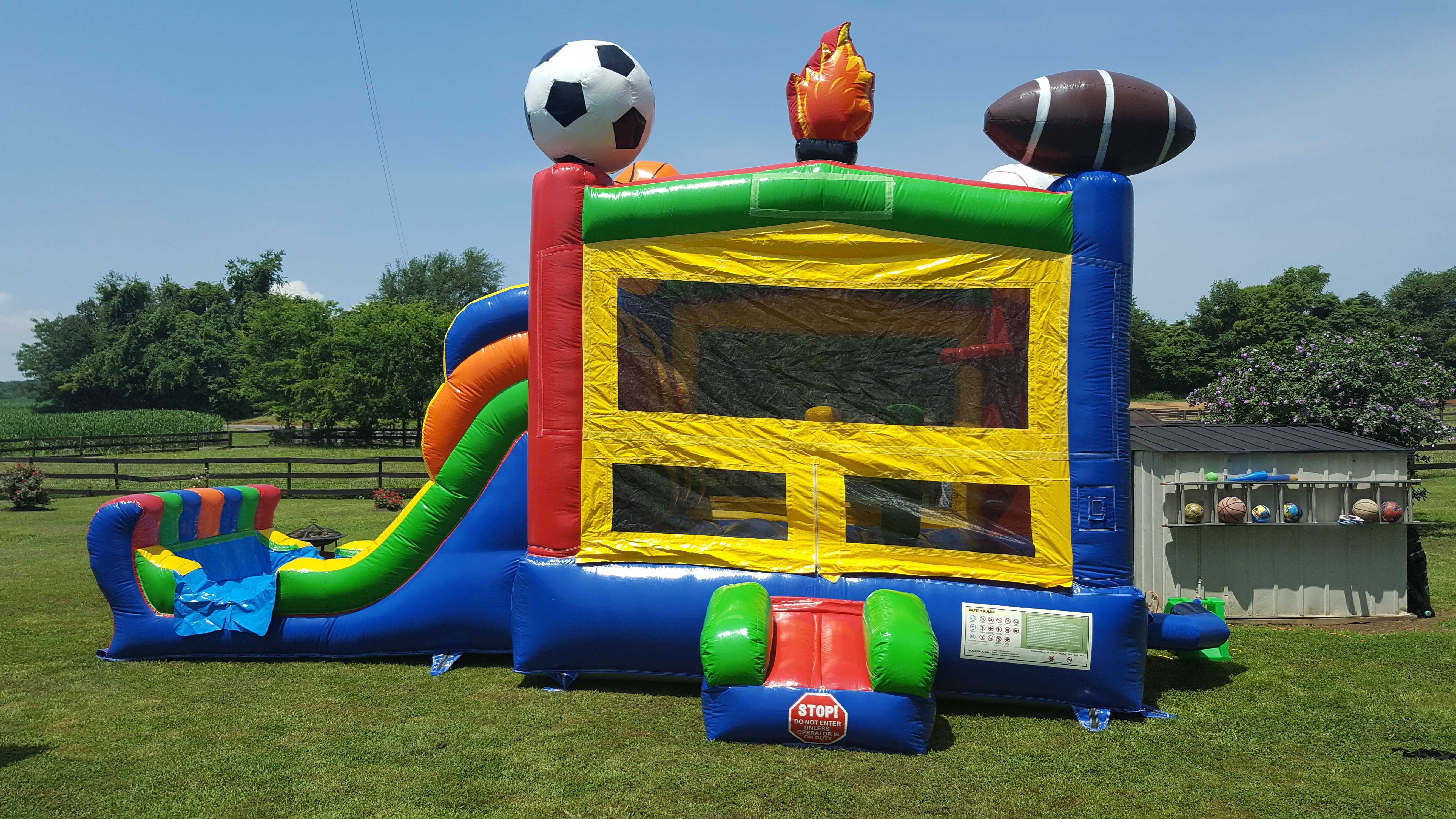 Sports Theme Wet/Dry Combo Double Lane - Inflatables - Parties R Us ...