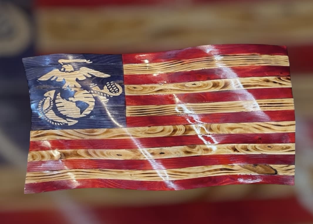 Marine Corps - Military Rustic Flags - CAJUN GATORS WOODWORKS - Craft ...