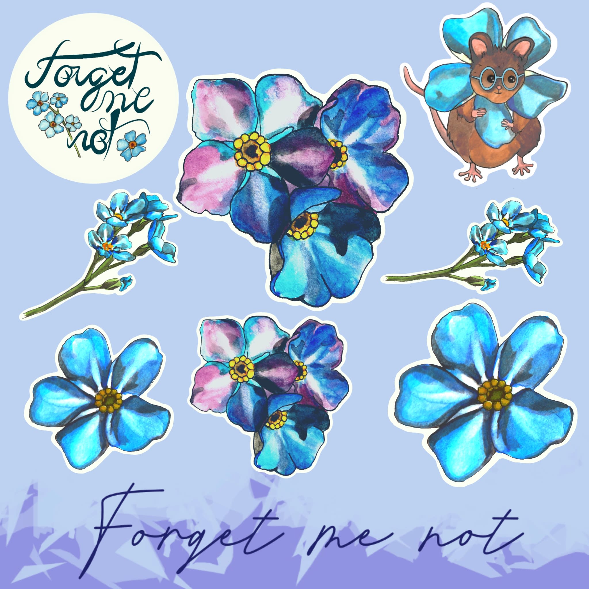 Forget Me Not Vinyl Sticker Bundle - Stickers - The Cassie Projects ...