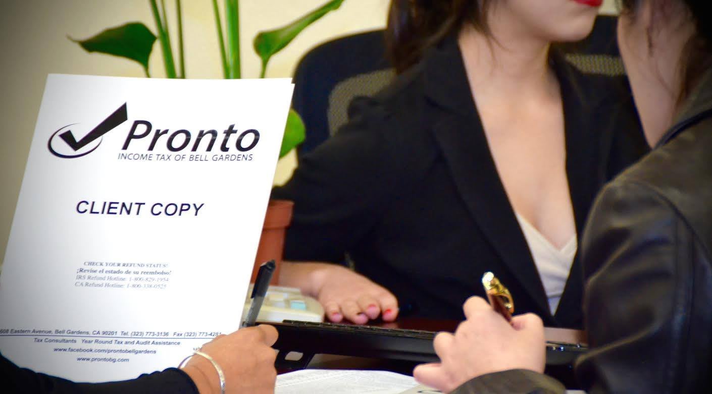 Pronto Income Tax of Bell Gardens | Bookkeeping and Notary Services