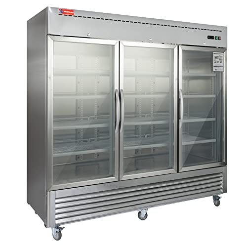 Commercial Refrigerator 3 Glass Door, WESTLAKE 82" W Merchandiser Reach ...