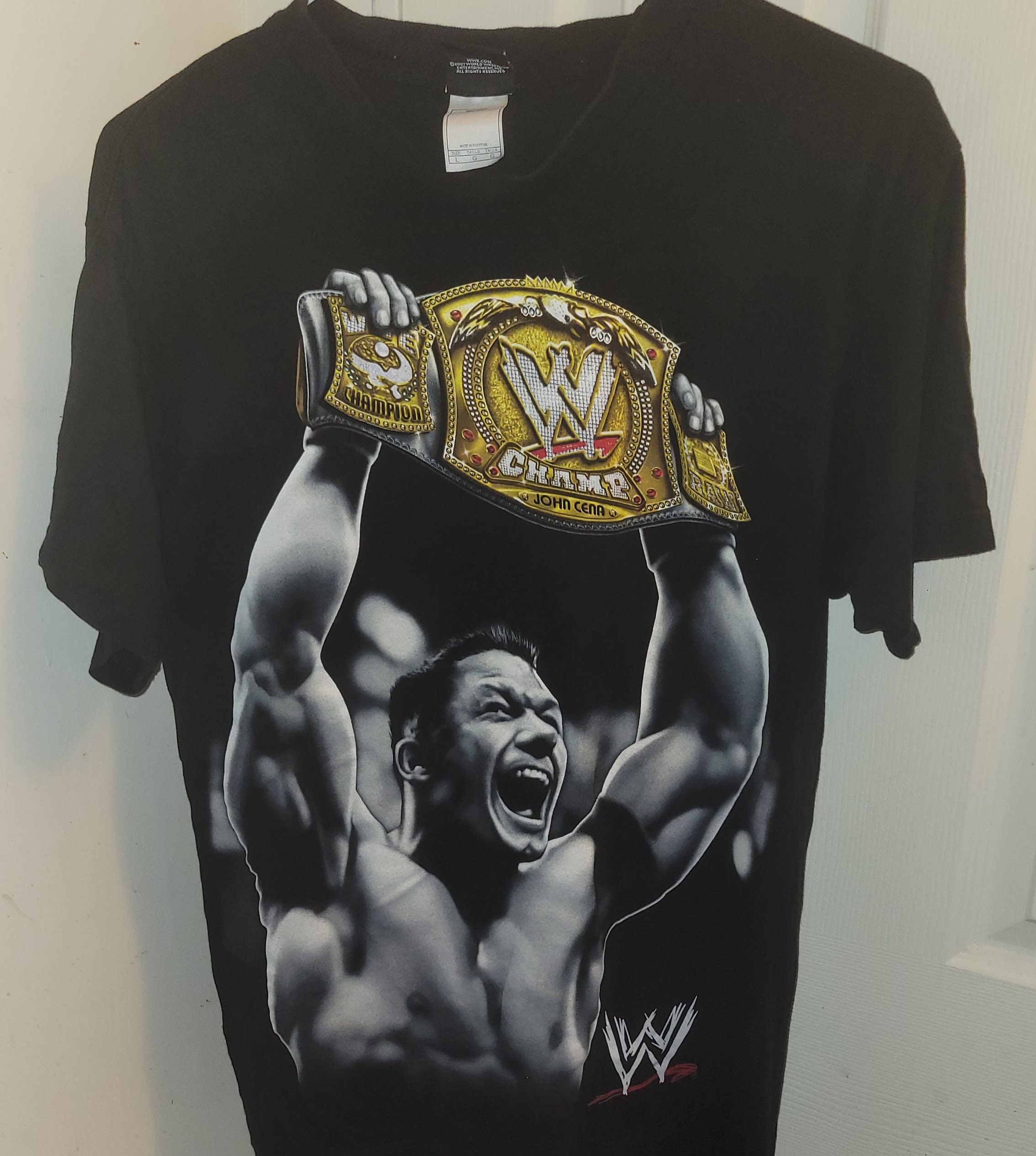 Lot of 2 John Cena WWE Champ Black Shirts Adult Large Used - Pre-owned ...