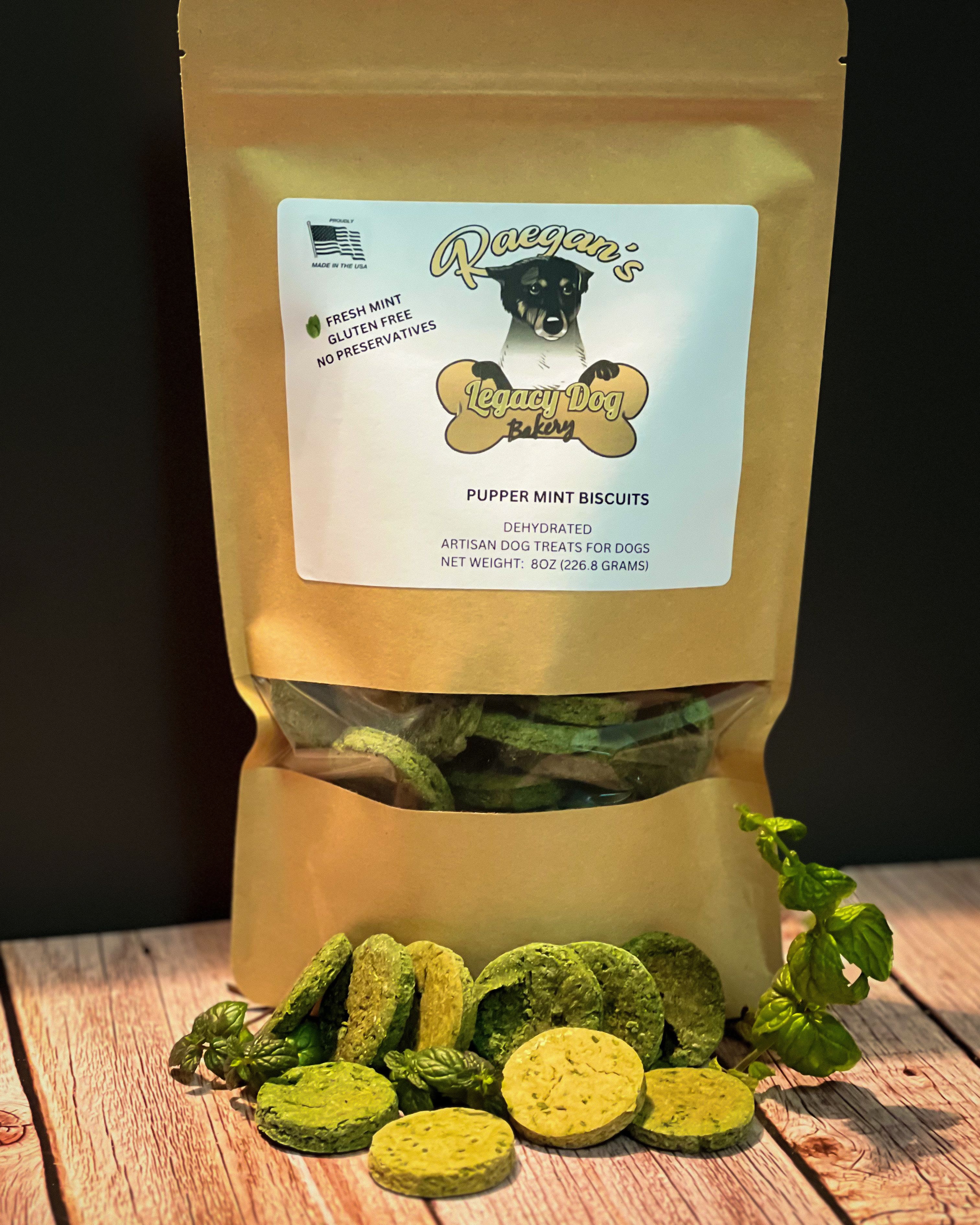 Pupper Mint Biscuits - Crunchy Treats - Raegan's Legacy Dog Bakery ...